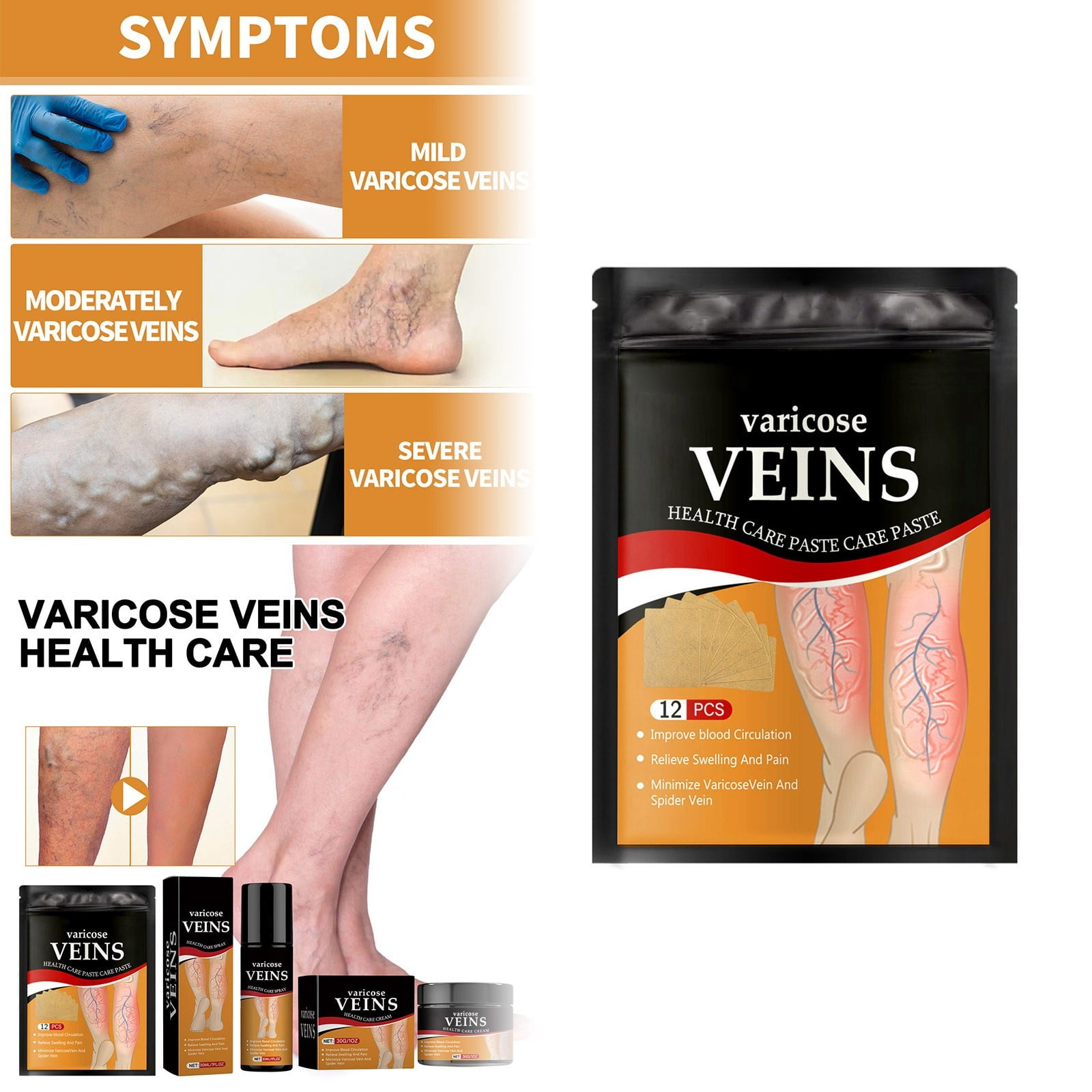 Baycosin Venous Series Soreness Swelling Varicose Earthworm Legs ...