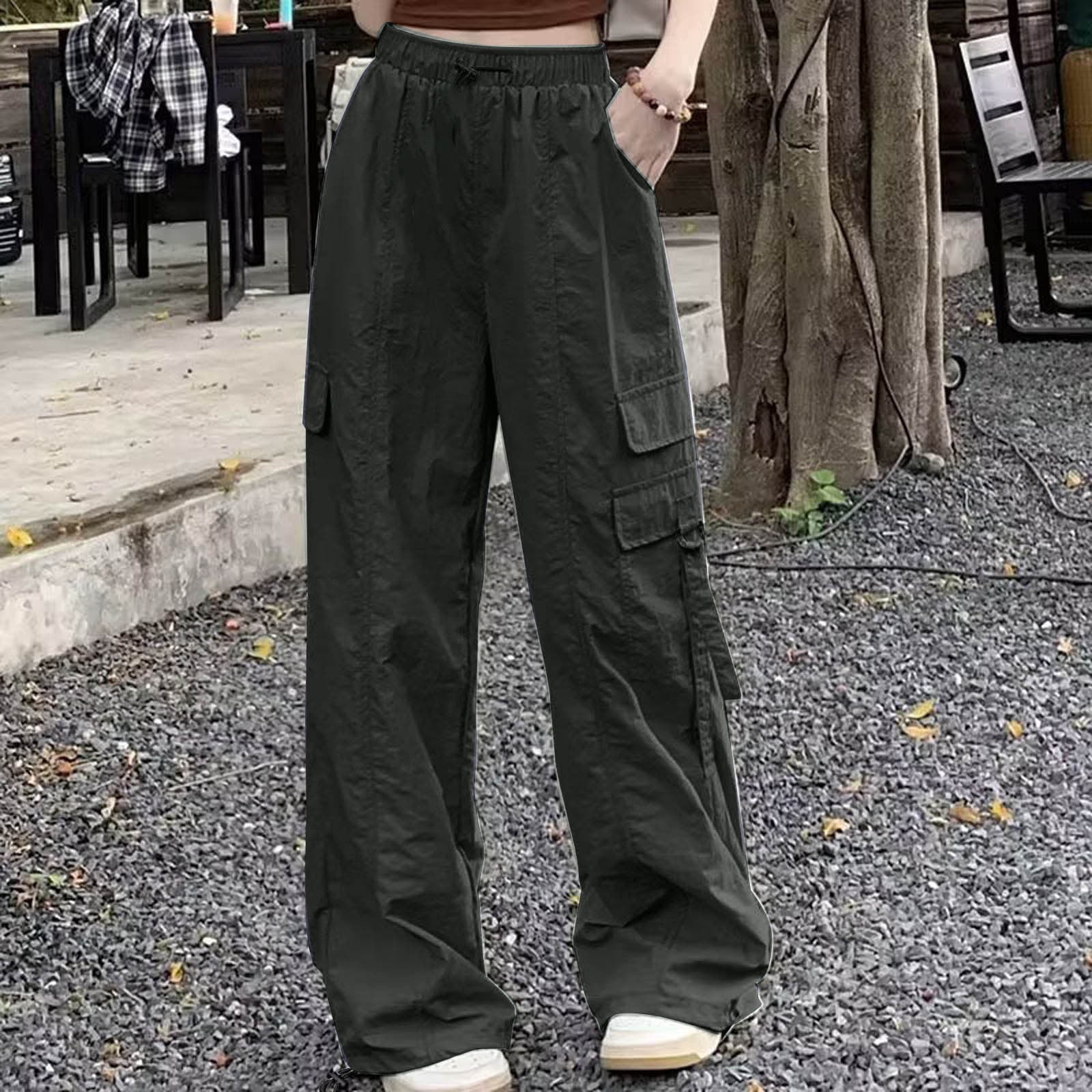 Baycosin Womens Baggy Cargo Pants Streetwear Hip Hop Joggers Sweatpants