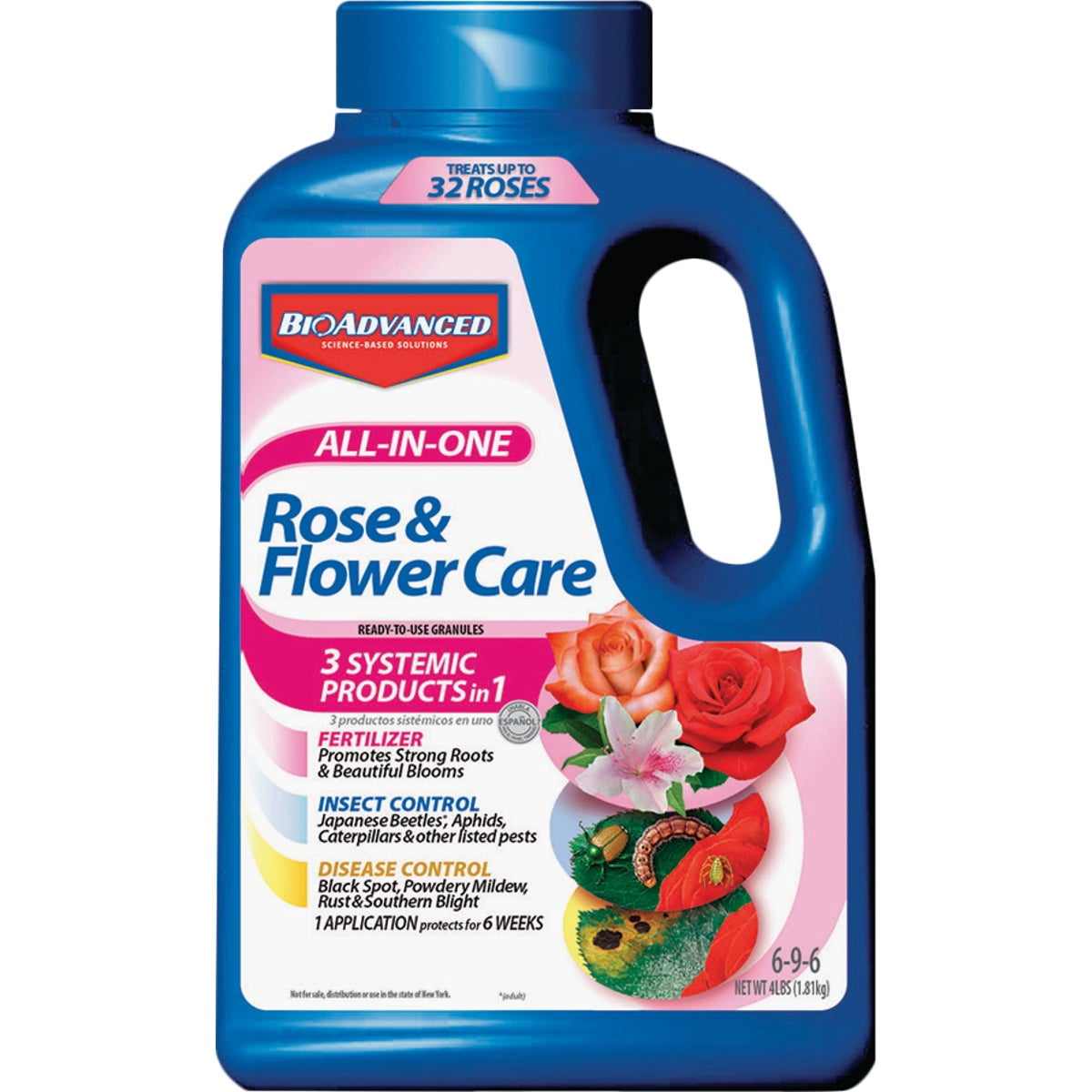 Bayer Advanced 4lb All-In-One Rose & Flower Fertilizer, Disease Control ...
