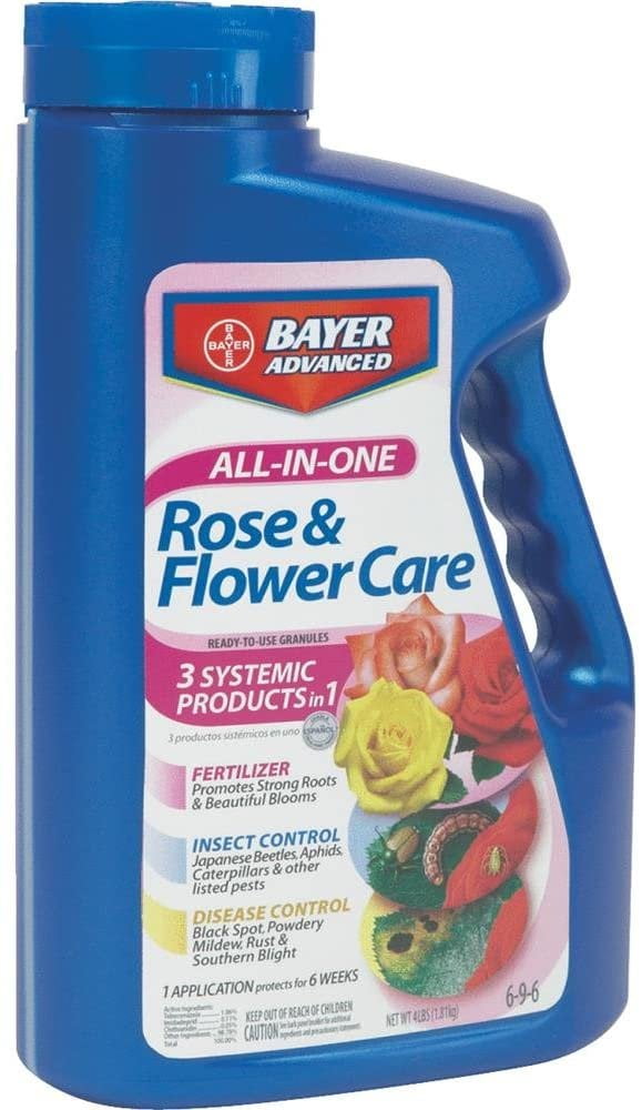 Bayer Advanced 4lb All-In-One Rose & Flower Fertilizer, Disease Control ...
