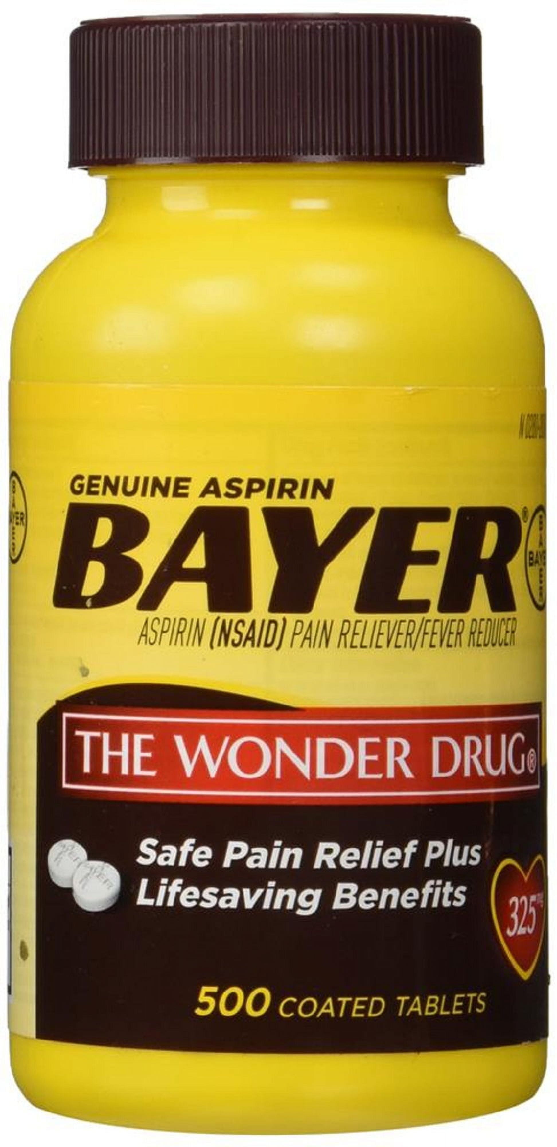 Bayer Aspirin Pain Reliever 325mg 500 Tablets - 2 Pack - Walmart.com