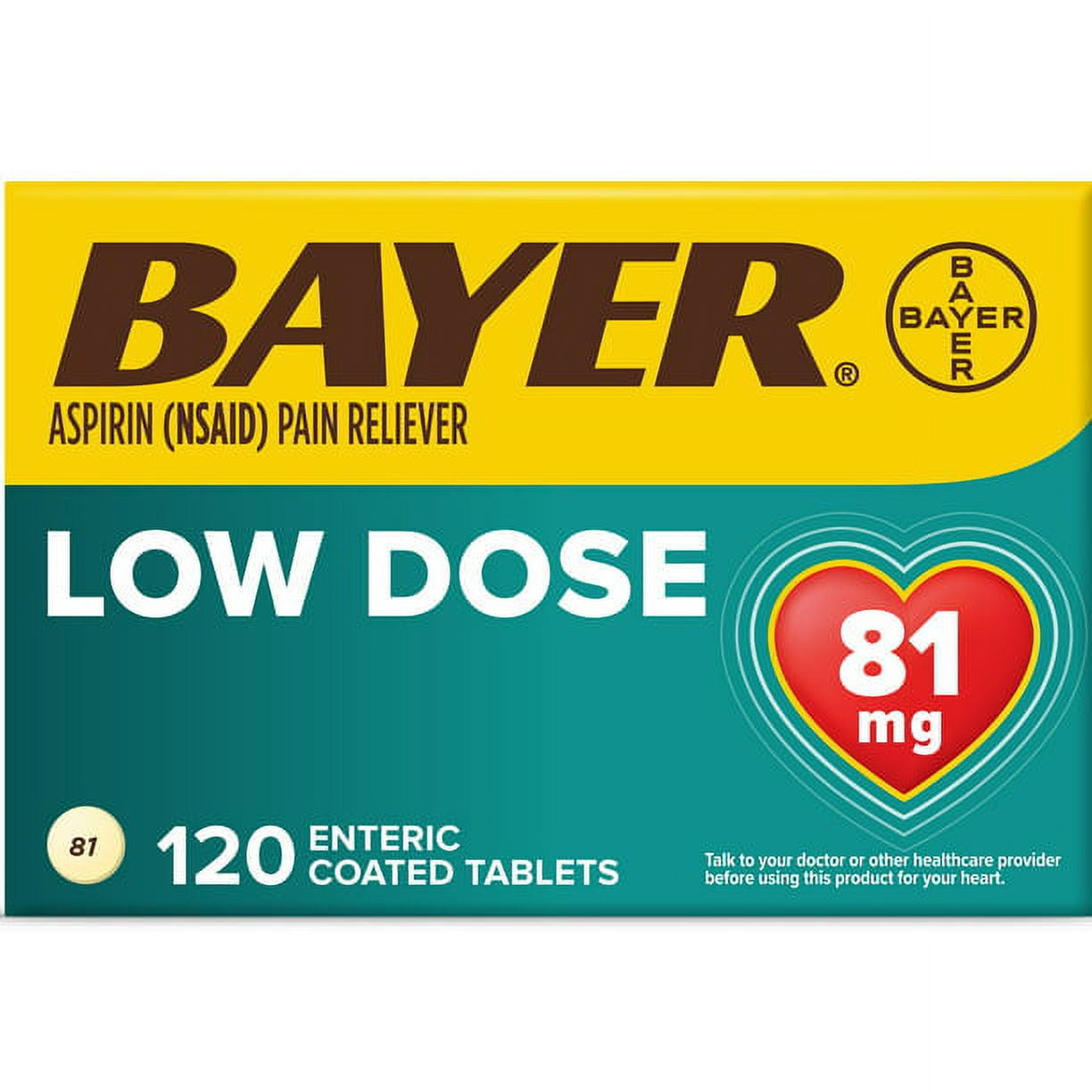Bayer Aspirin Regimen 81mg EC Tablets 120 ct. (Pack of 2) - Walmart.com