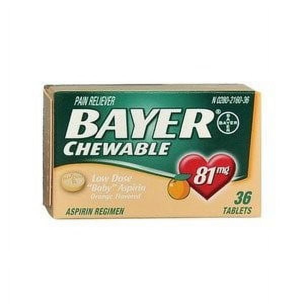 Bayer Asprin Chewable Low-dose, 81 mg, 36 Count, 6 Pack HSA/FSA ...