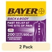 Bayer Aspirin Back & Body, Dual Action, 500mg Coated Tablets, Fast ...