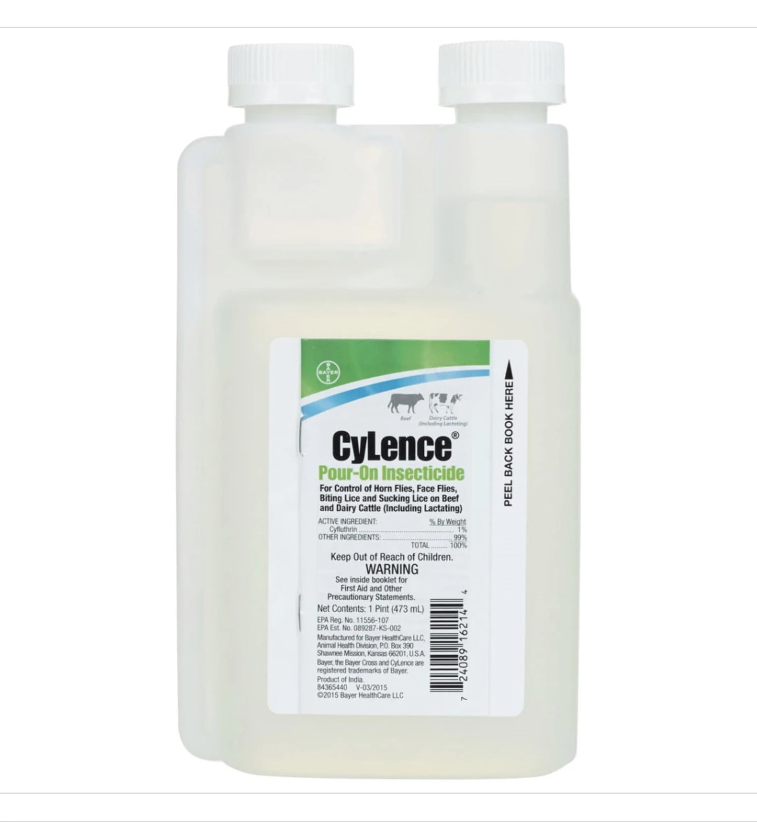 Bayer CyLence Pour-On Insecticide, 16 oz, Fly and Lice Control for ...
