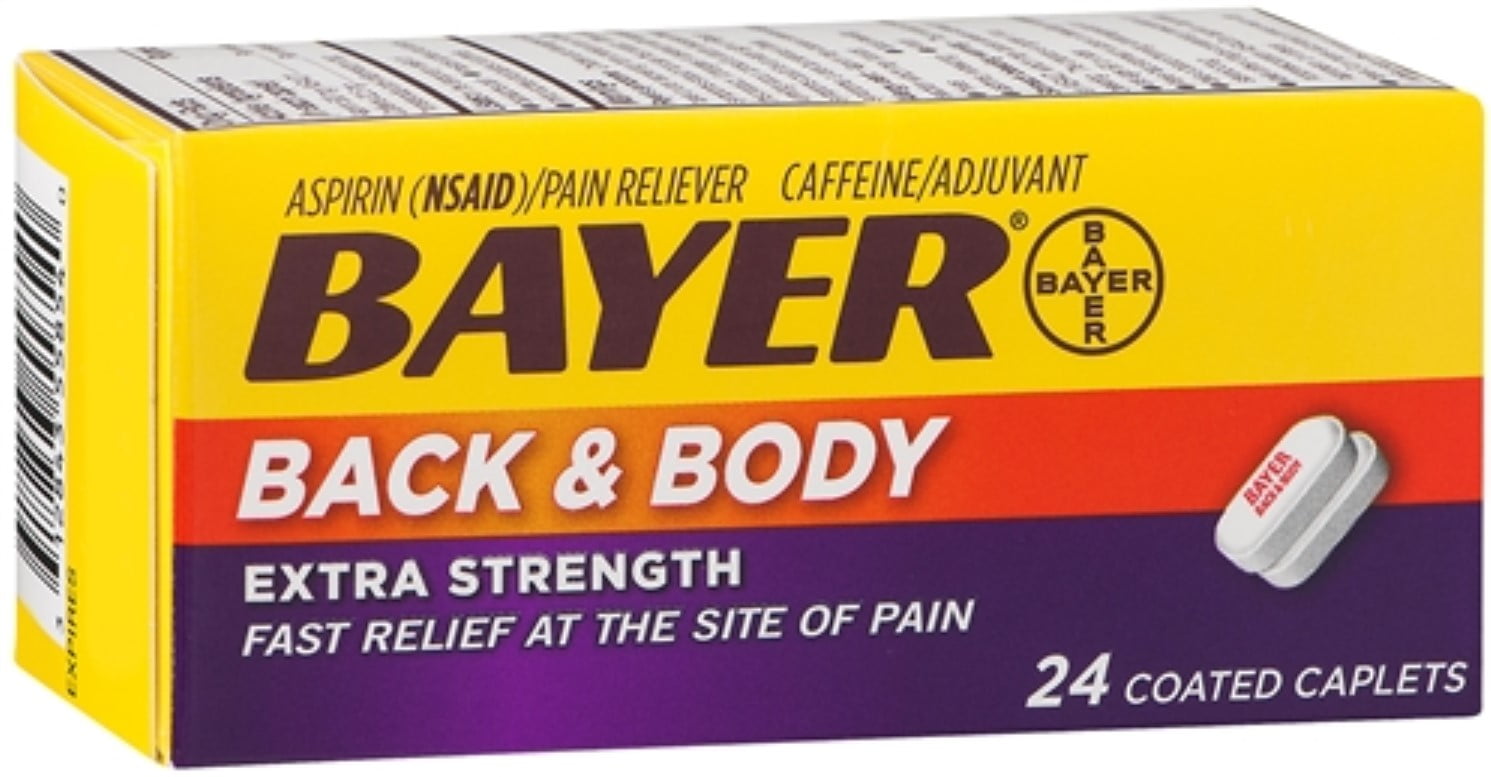 Bayer Extra Strength Back & Body Coated Caplets 24 ea (Pack of 2 ...