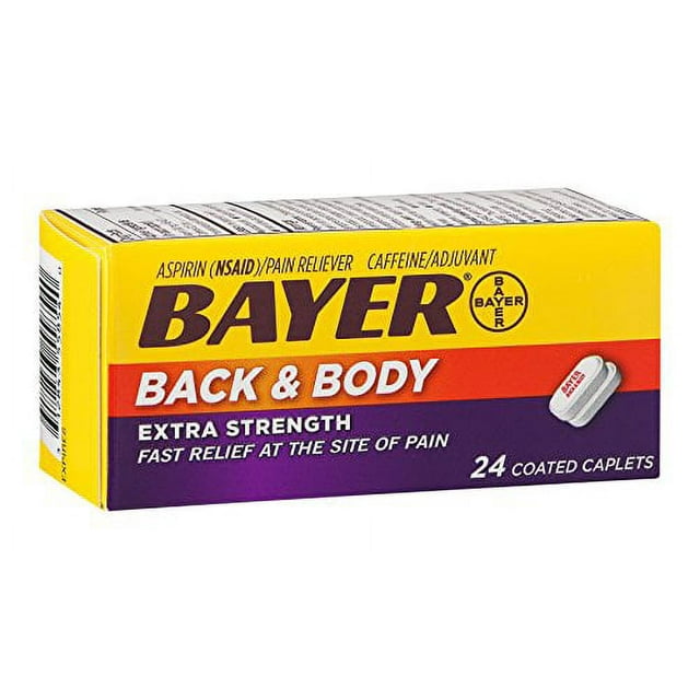 Bayer Extra Strength Back & Body Coated Caplets 24 ea (Pack of 4 ...