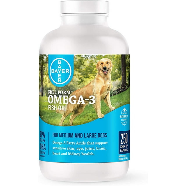 Bayer Free Form Snip Tips Omega-3 Supplement for Medium to Large Dogs ...