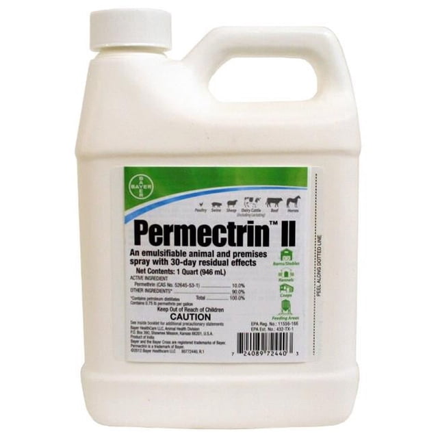 Bayer Permethrin II Insecticide - 32 Ounce, Kills Mites, Treatment ...