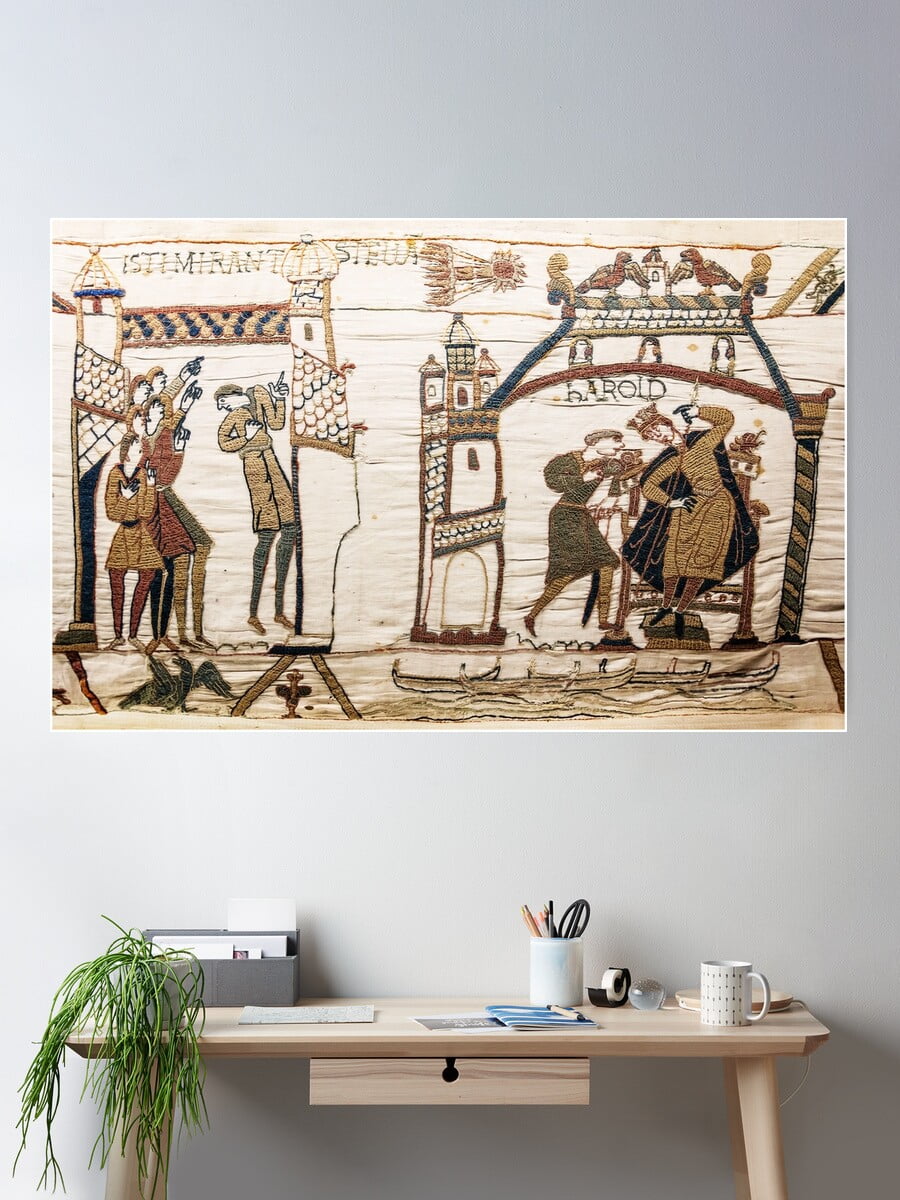 Bayeux Tapestry, Halley'S Comet Of 1066, Astronomy Poster Wall Art ...