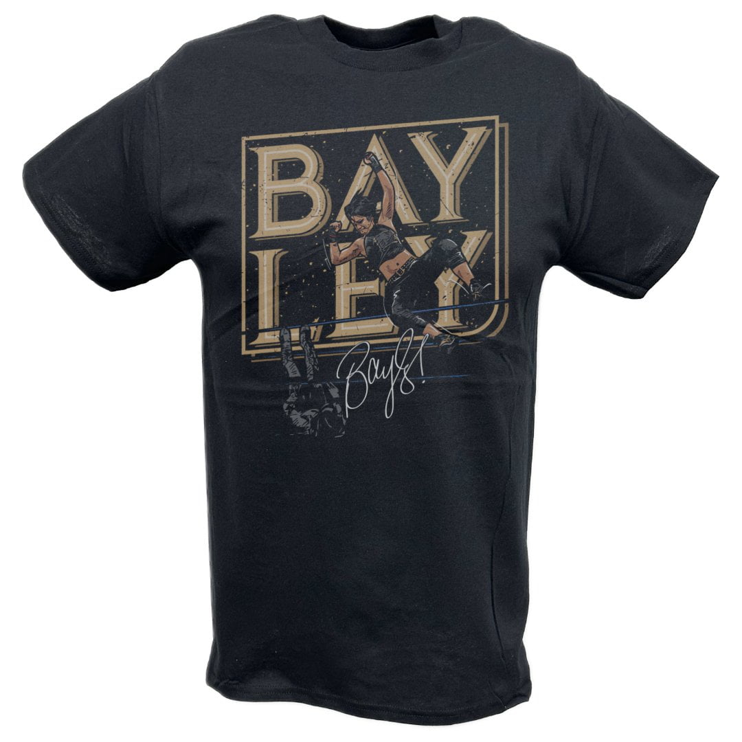 Bayley Flying Elbow Drop Black T-shirt - Walmart.com