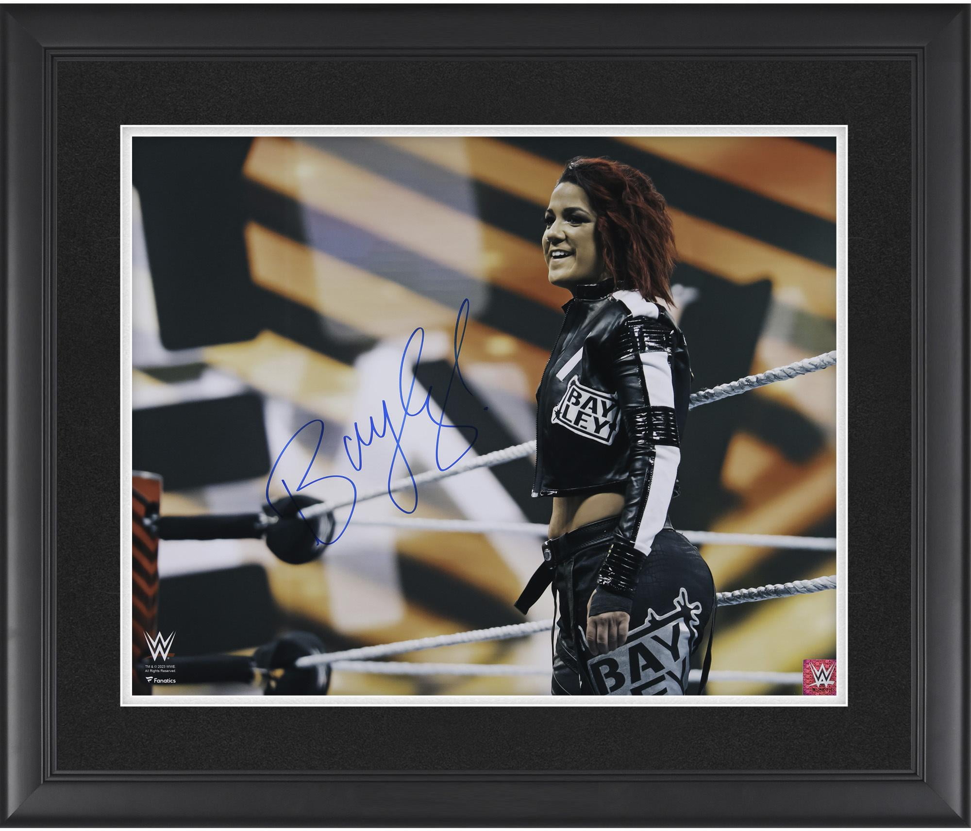 Bayley WWE Framed Autographed 16" x 20" Standing on Apron Photograph ...