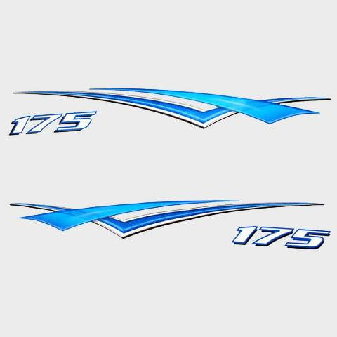 Bayliner Boat Hull Graphic Decals | 175 Metallic Blue Stickers (Kit ...
