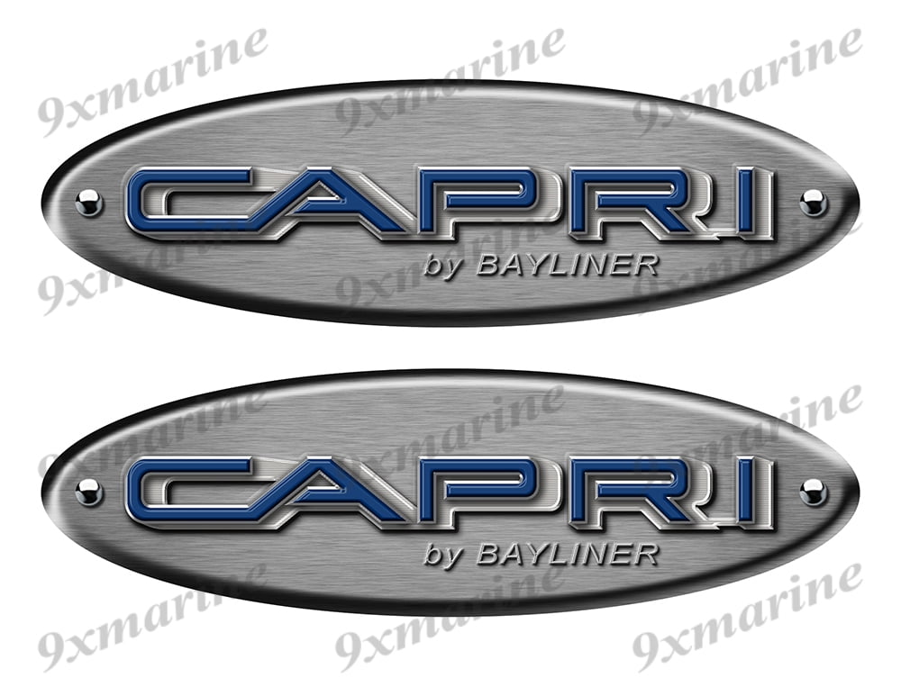 Bayliner Capri Oval Stickers Brushed Metal Look - Walmart.com