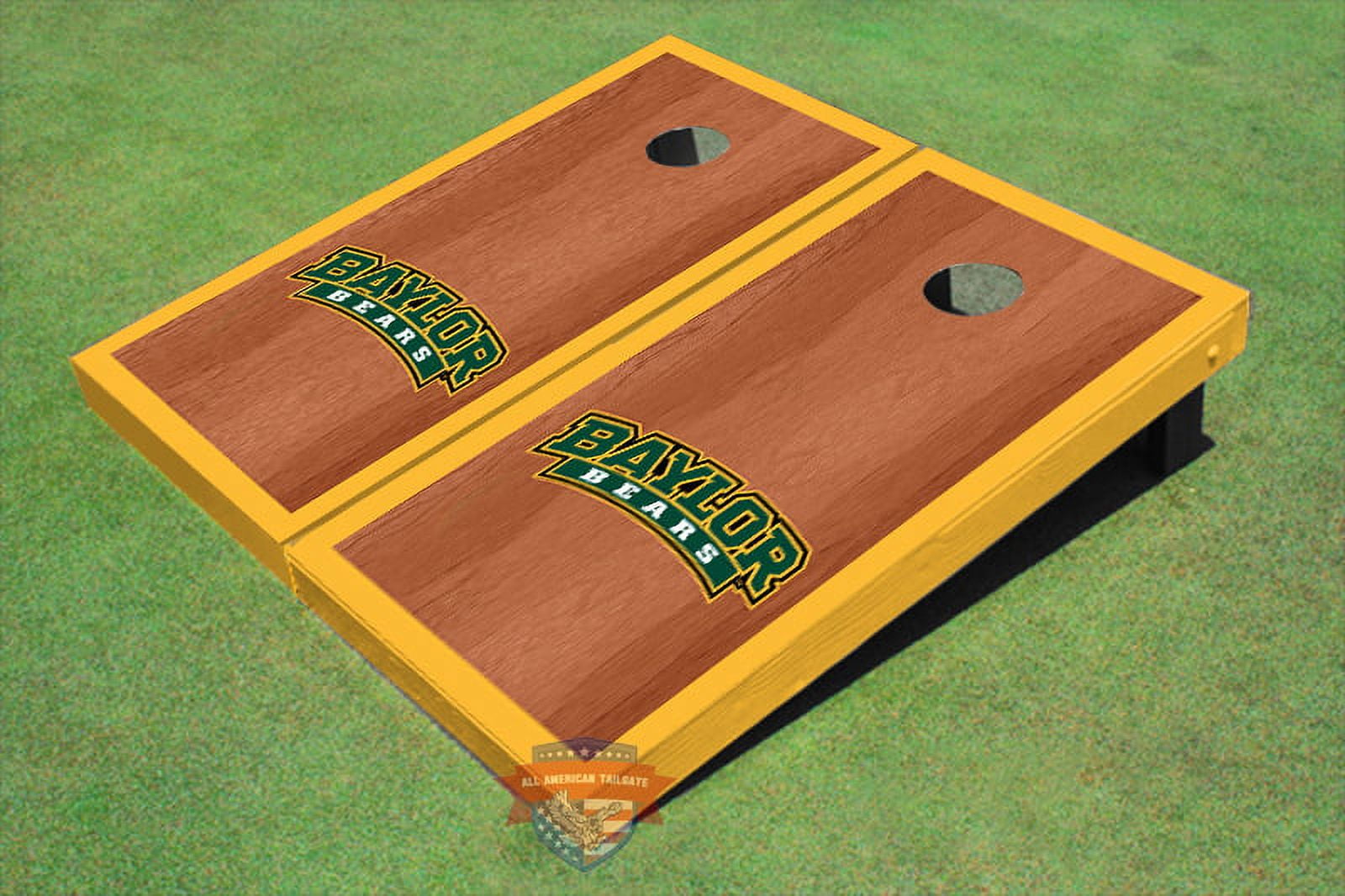 Baylor University Arch Yellow Rosewood Matching Border Borders Cornhole ...