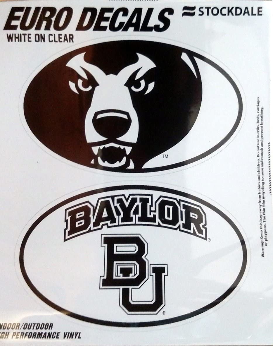 Baylor University Bears 2-Piece White and Clear Euro Decal Sticker Set ...
