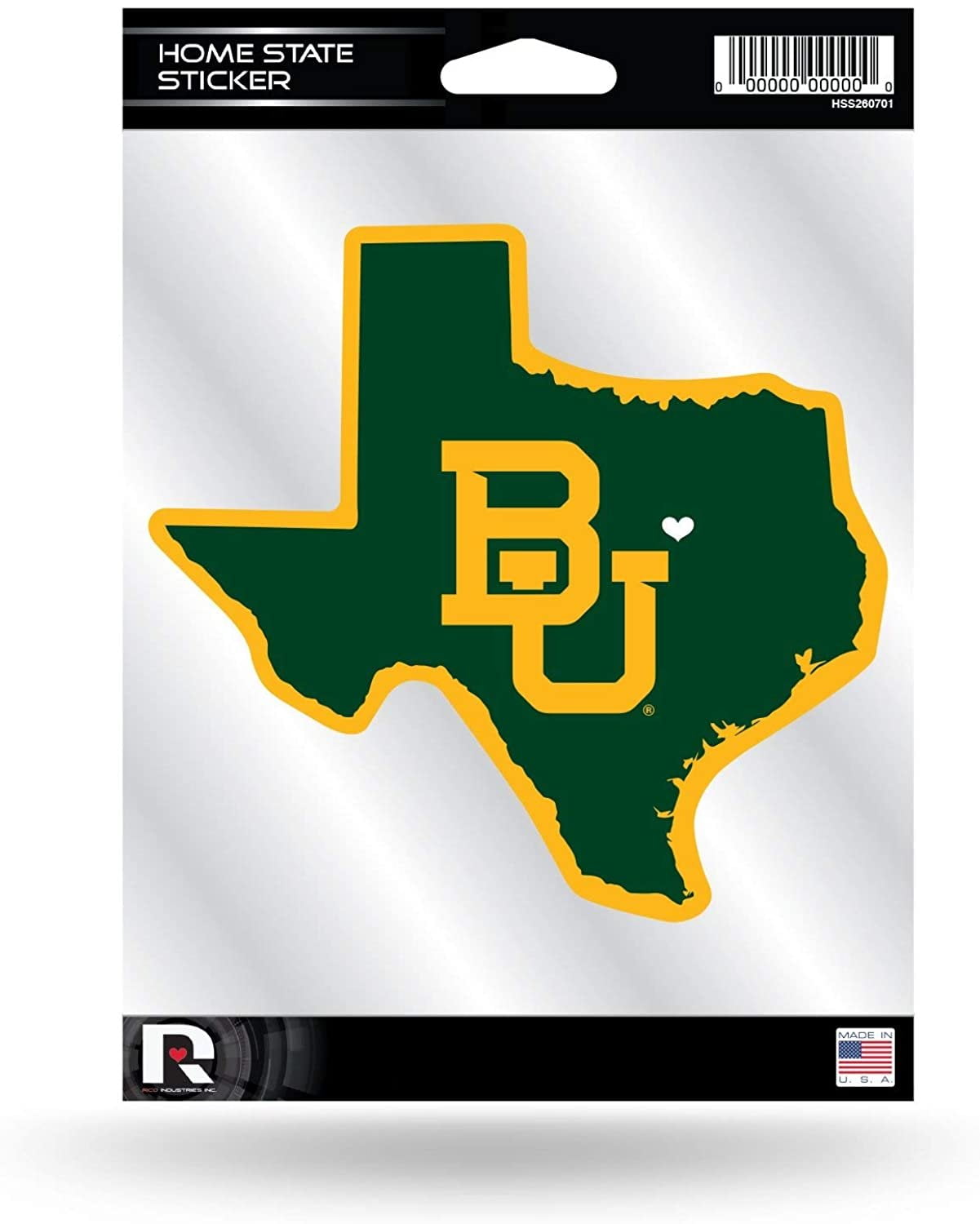 Baylor University Bears 5 Inch Sticker Decal, Home State Design, Flat ...