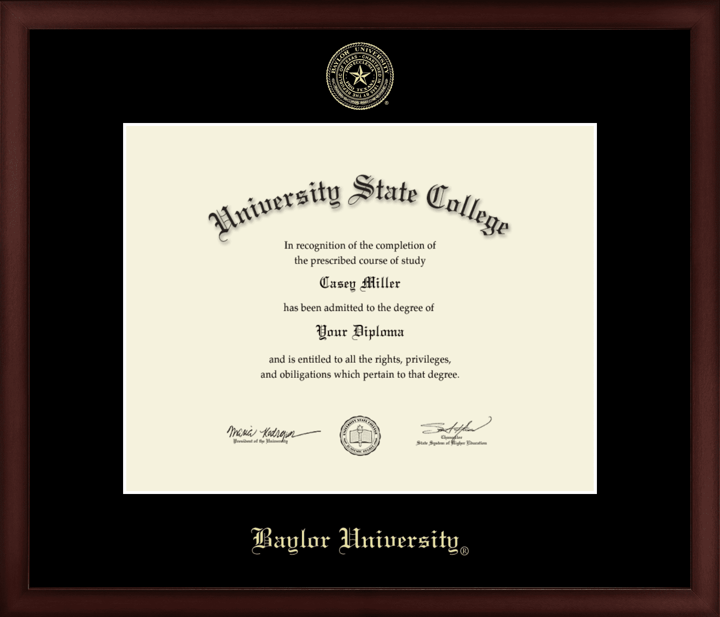 Baylor University Diploma Frame, Document Size 14" x 11" - Walmart ...