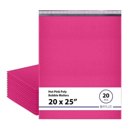 Baylue Hot Pink Bubble Mailers 20x25, Self Seal Poly Padded Envelopes ...