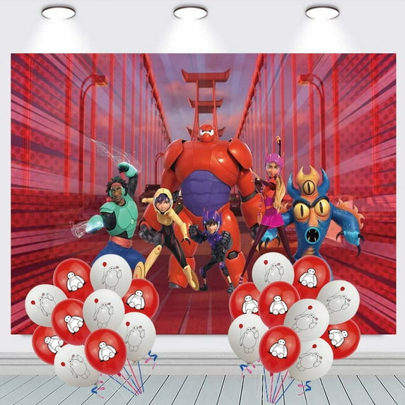 Baymax Big Hero 6 Backdrop Banner Balloons Party Decorations Supplies ...
