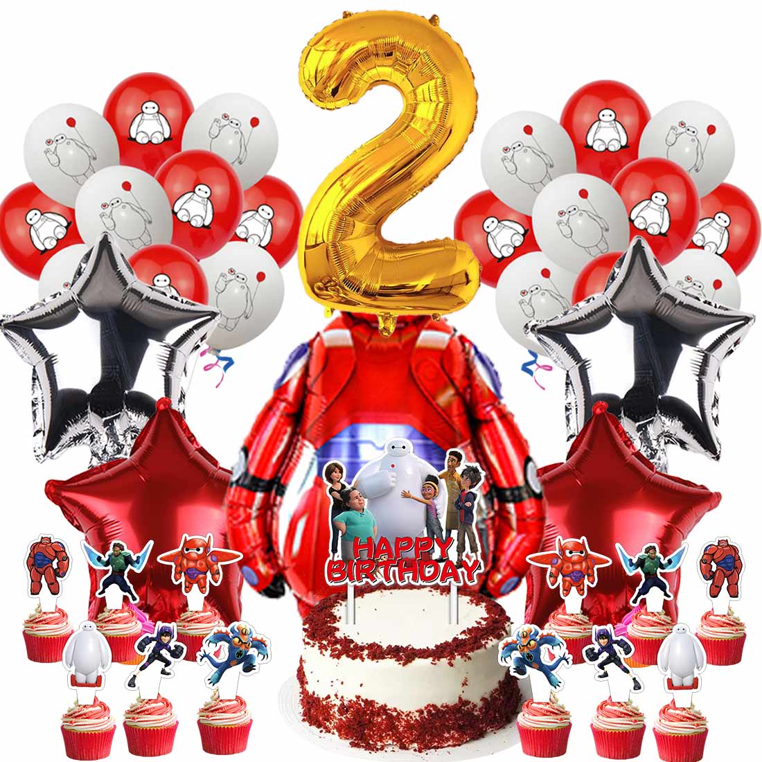 Baymax Big Hero Party Supplies 2nd Decor Kit Balloons Birthday Cake ...