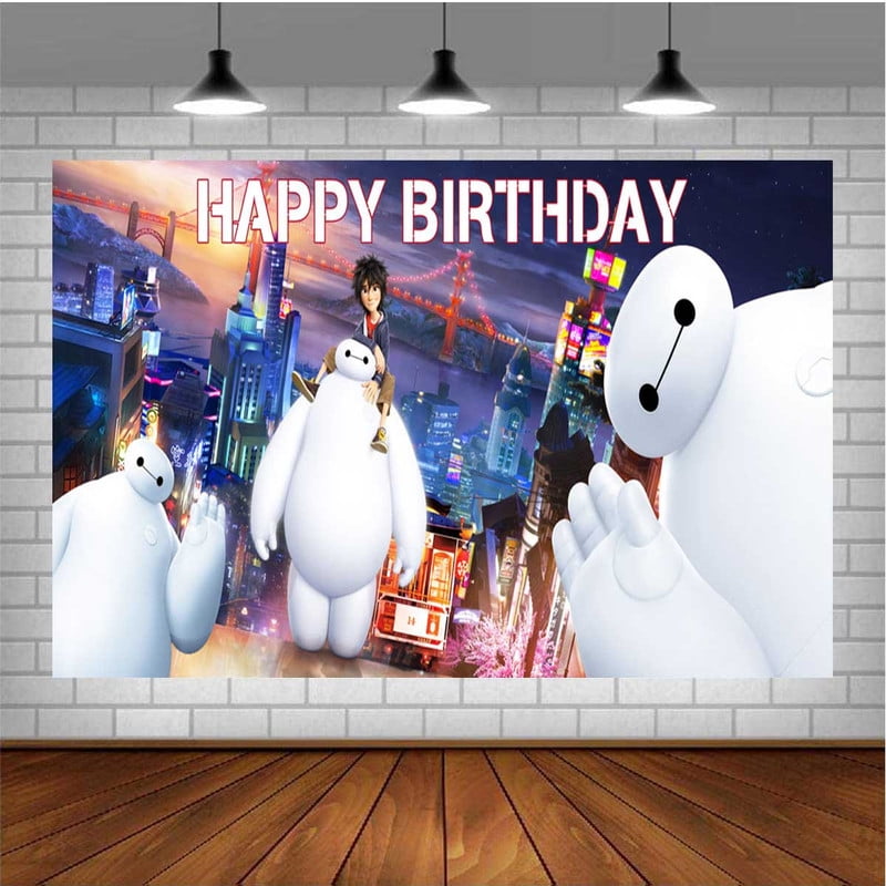 Baymax Hero Banner Poster Wall Decor Birthday Backdrop Background Party ...