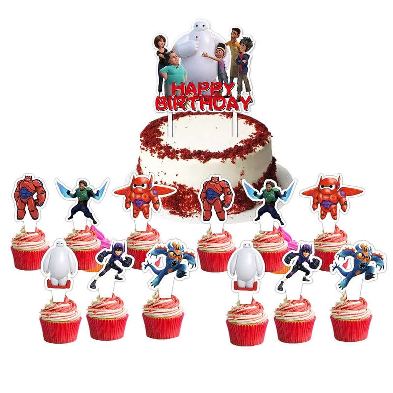 Baymax Hero Cake Topper CupcakeS Set Birthday Party Supplies Decoration ...