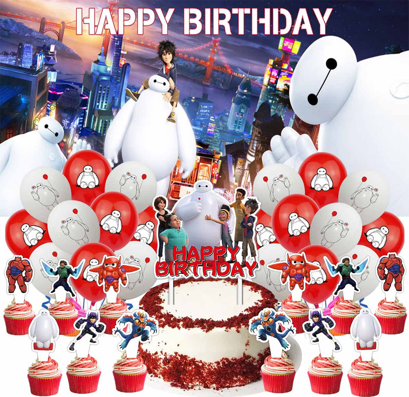 Baymax Hero Latex Balloons Set Party Supplies Banner Backdrop ...