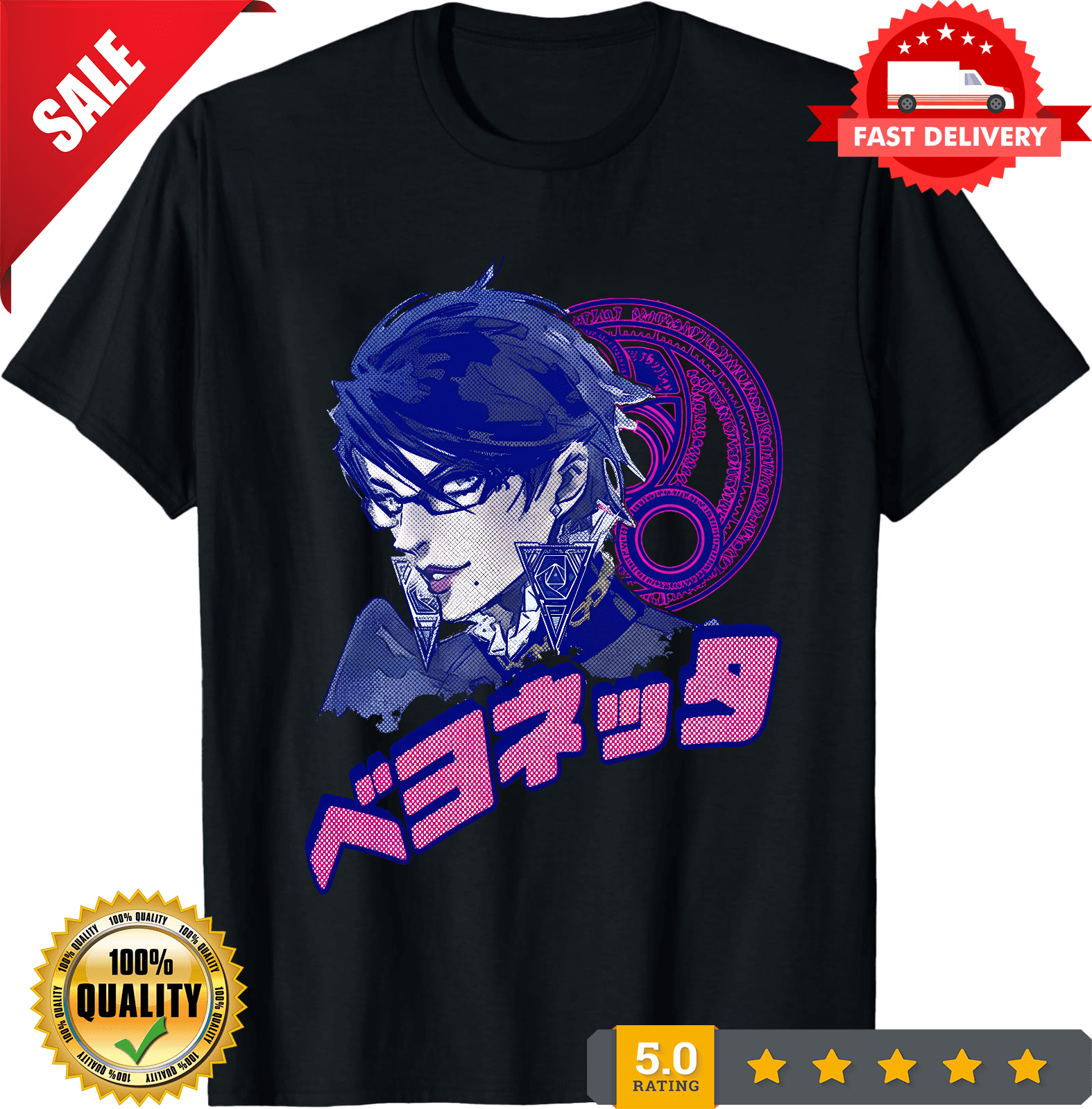 Bayonetta Hack And Slash Game Bubble Pop Art Unisex Men's Cotton T ...