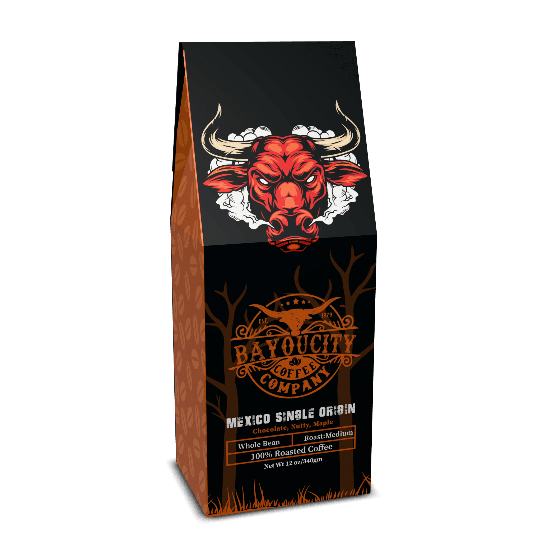 Bayou City Coffee Mexico Single Origin Organic & Fair Trade Medium Roast Whole Bean 12 oz ...