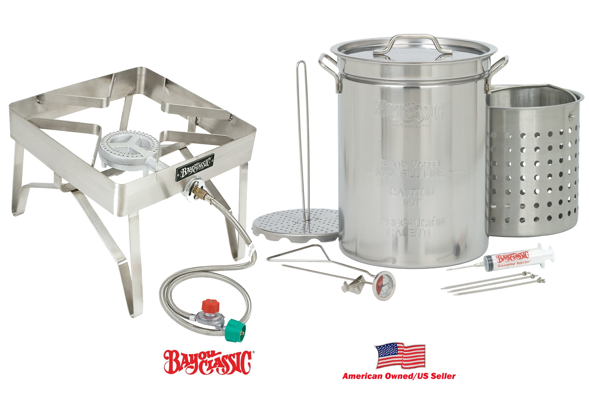 Bayou Classic 1195 Stainless-Steel 32-Quart Turkey-Fryer Kit with ...