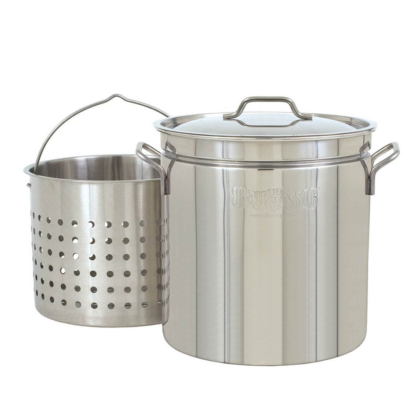 Bayou Classic 24 Quart Stainless Steel Stock Pot Kit - Walmart.com