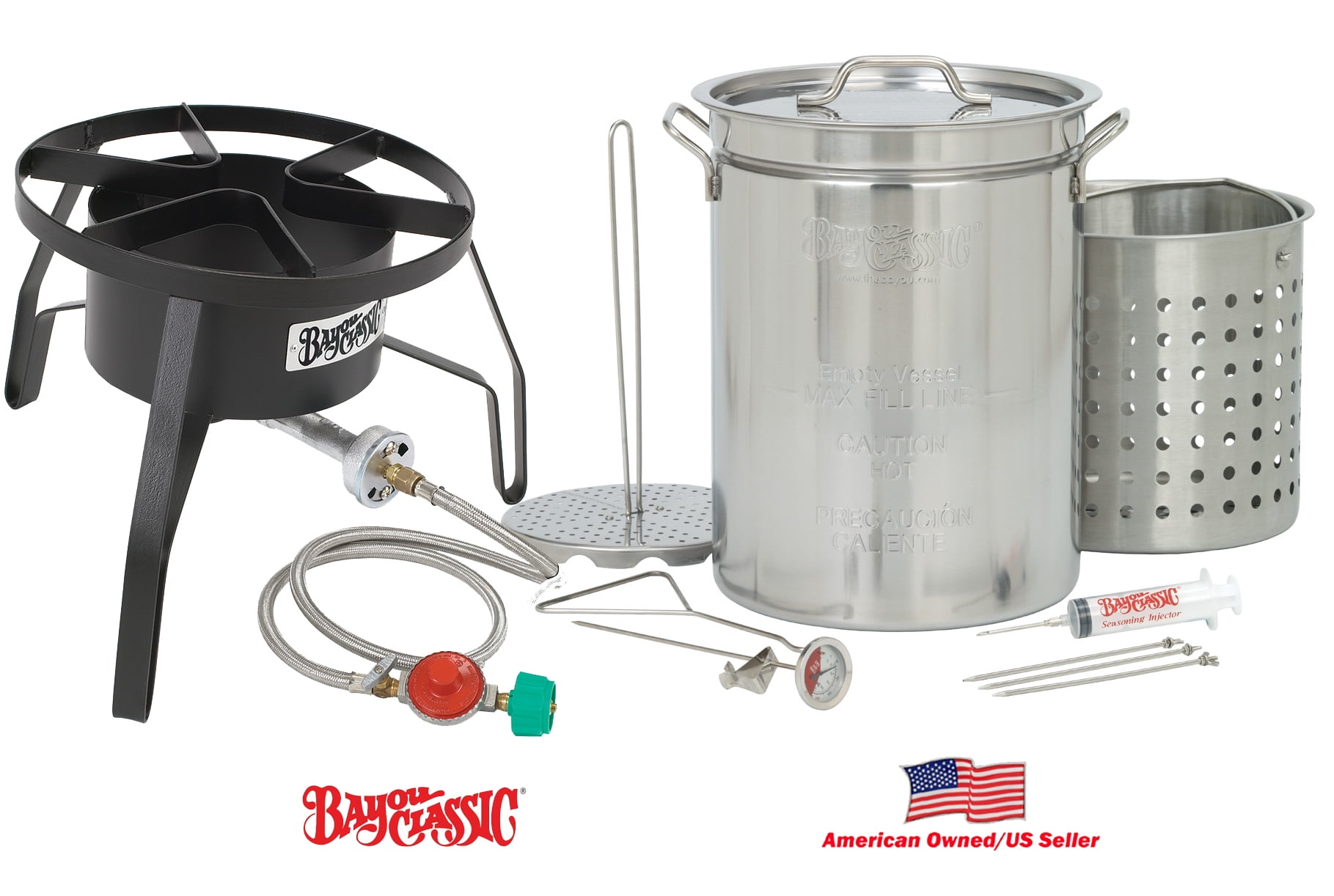 Bayou Classic 8195 Propane Turkey Fryer Kit - Burner and 32-Quart ...
