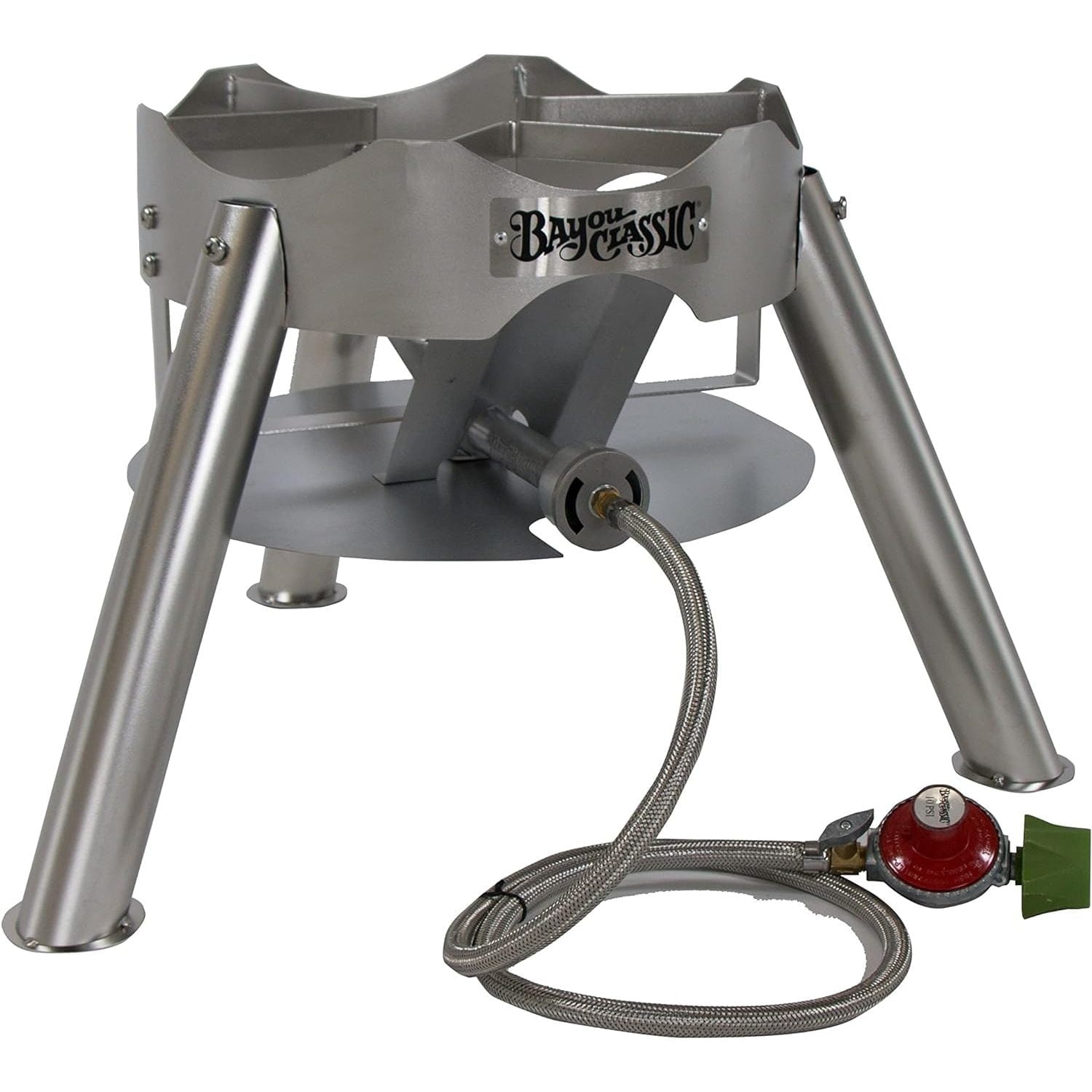 Bayou Classic SS31 14-in Stainless Bayou Outdoor Cooker 14-in Cooking Surface 12-in Tall Frame ...