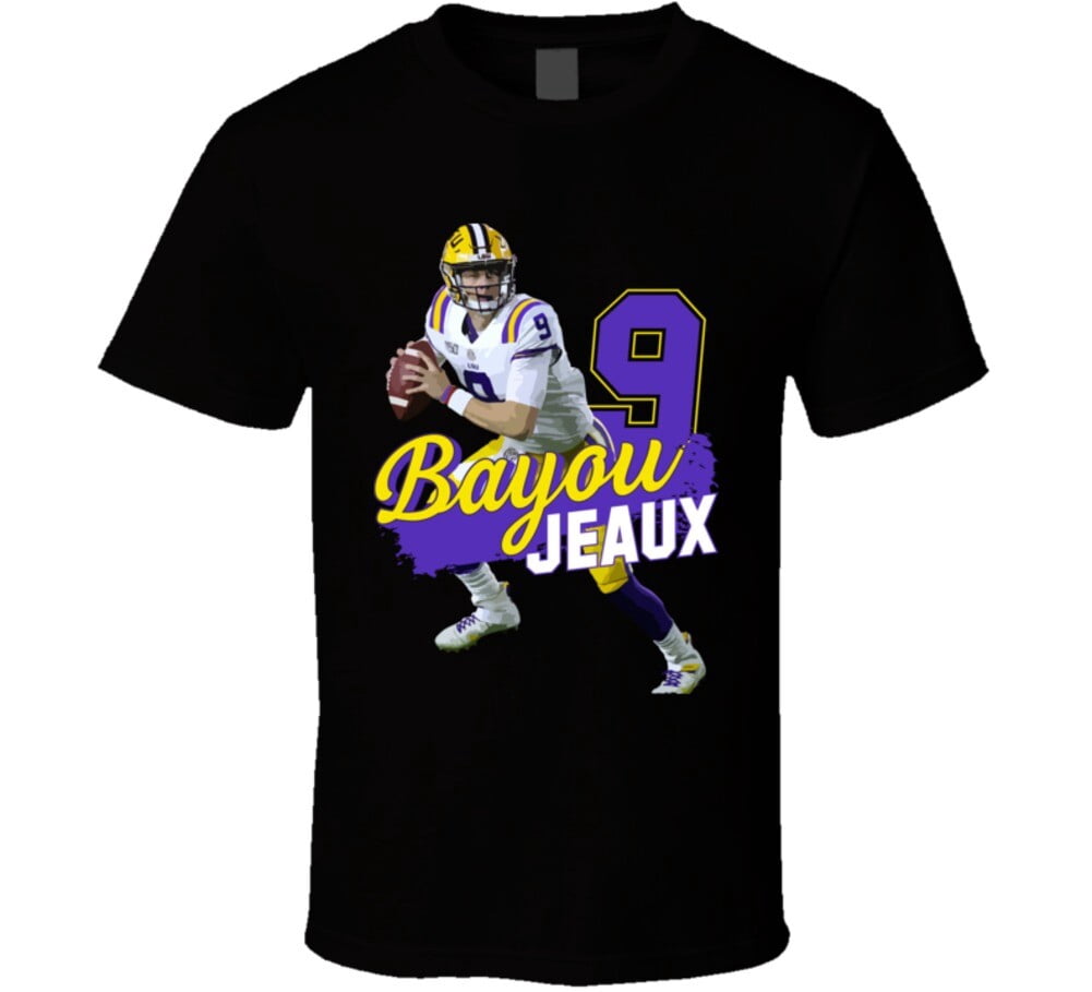 Bayou Jeaux Joe Burrows Louisiana College Football Fan T Shirt ...