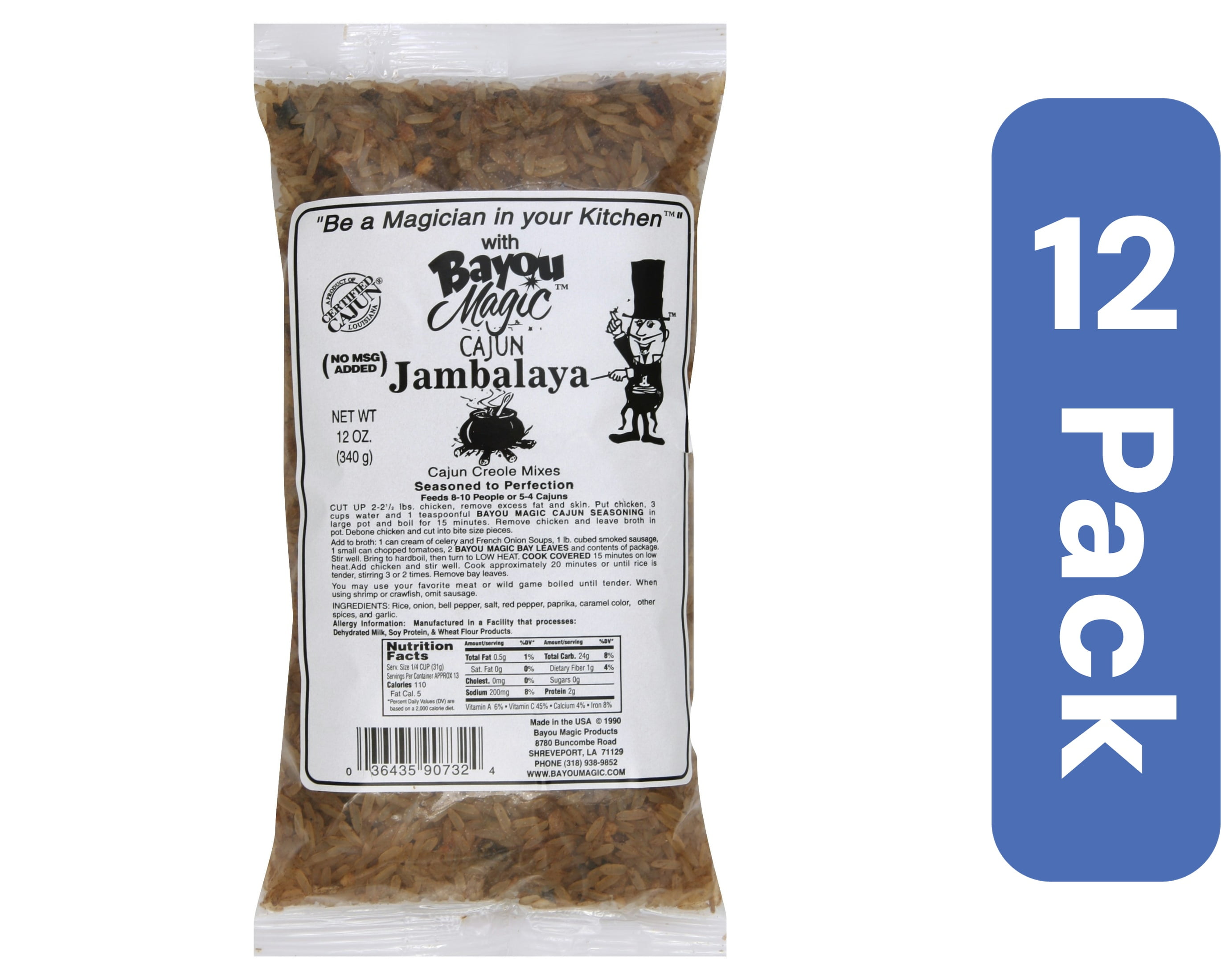 Bayou Magic Cajun Jambalaya Mix 12 oz (Pack Of 12) - Walmart.com