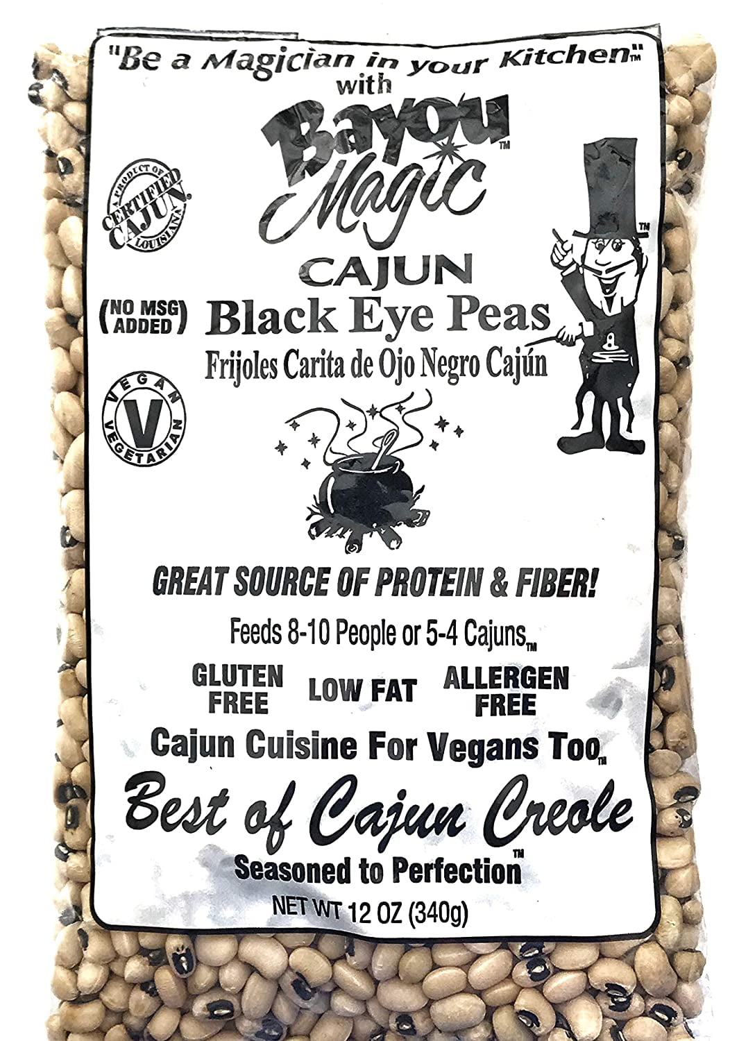 Bayou Magic Peas Blackeye Cajun - 12 oz Pack of 12 - Walmart.com