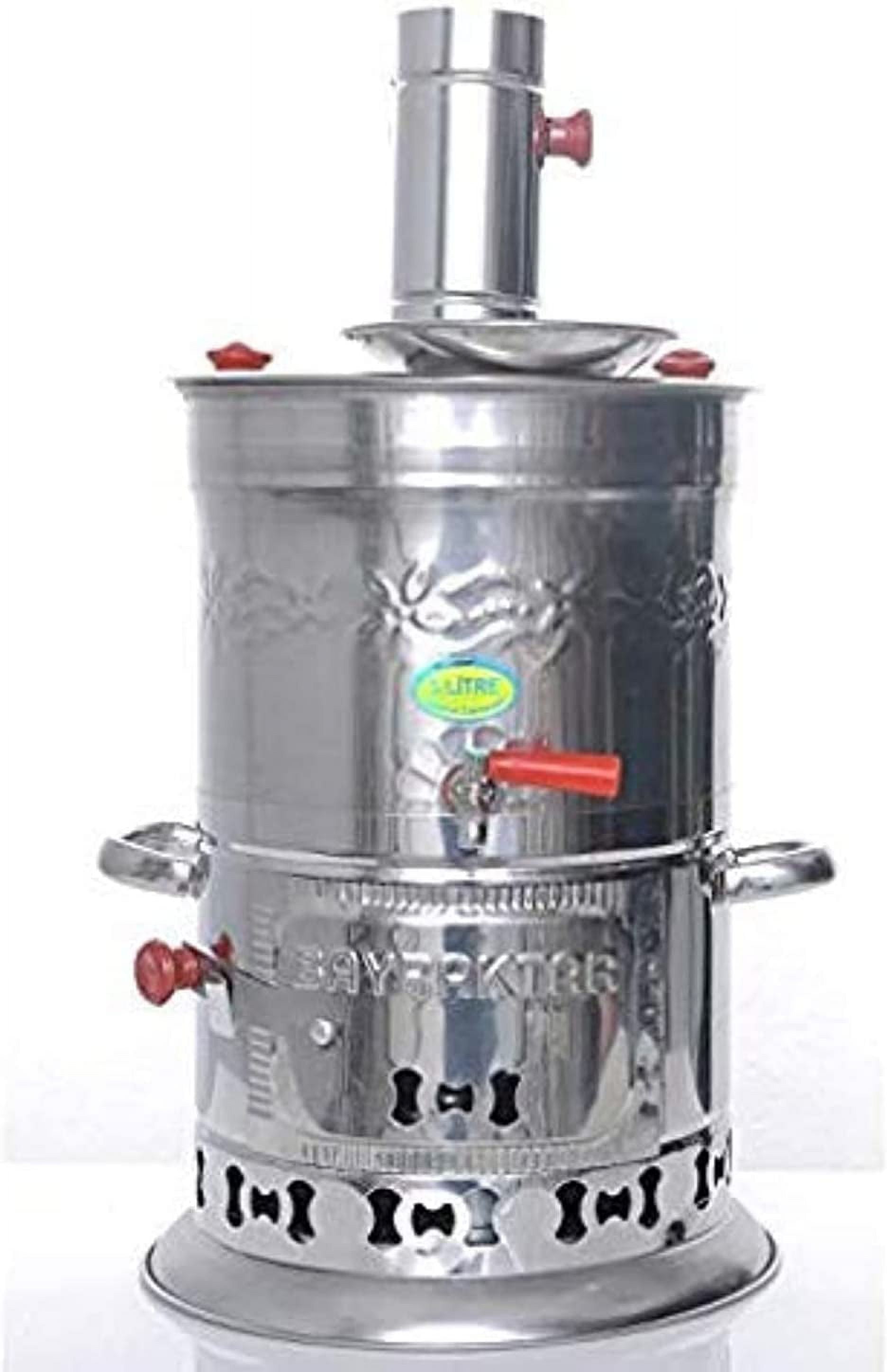 Bayraktar Semaver Stainless Steel Chrome Turkish Tea Kettle Samovar ...