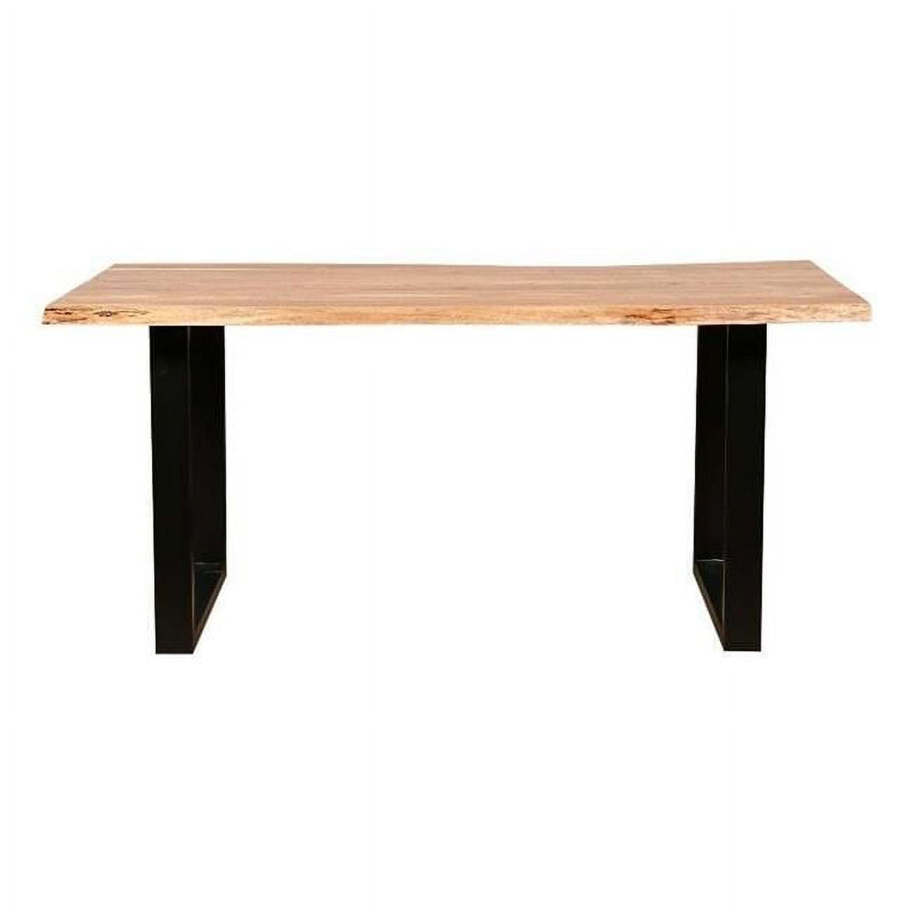 Bayside Jensen 67" Solid Wood Acacia Live Edge Dining Table in Natural ...