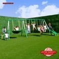 Sportspower Bayside Metal Swing Set with Teeter-Totter, Saucer Swing ...