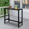 BaytoCare 40-Inch Rectangular Outdoor Dining Table, Black Iron Frame ...