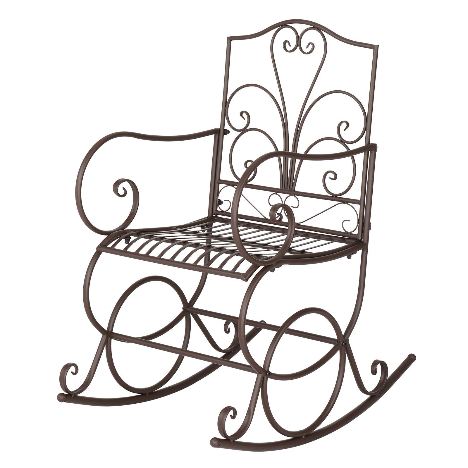 BaytoCare Outdoor Garden Iron Art Scroll Rocker for Courtyards, Pools ...