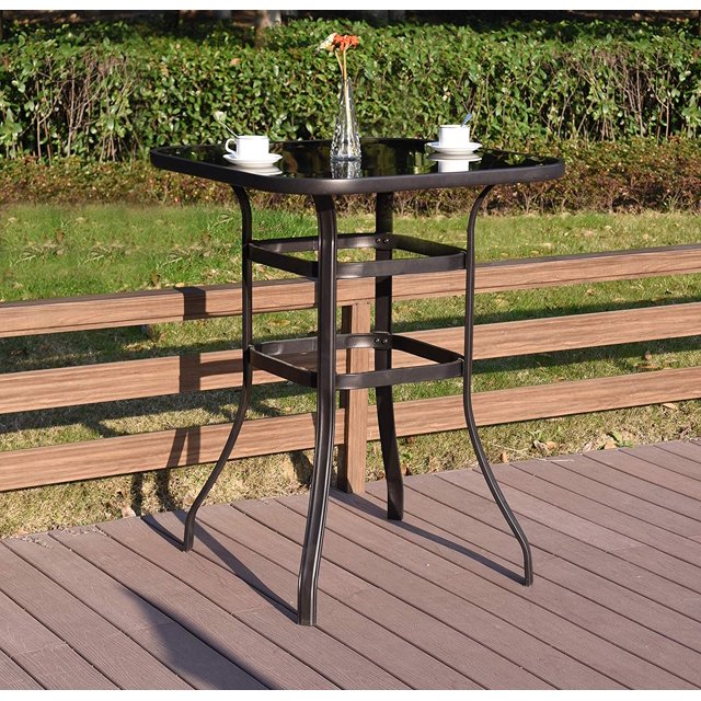 BaytoCare Outdoor Table Patio Table Patio Square Dining Table, 39 in ...