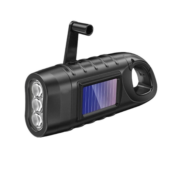 Bayufint Hand Crank Solar Powered LED Flashlight for Emergency and ...