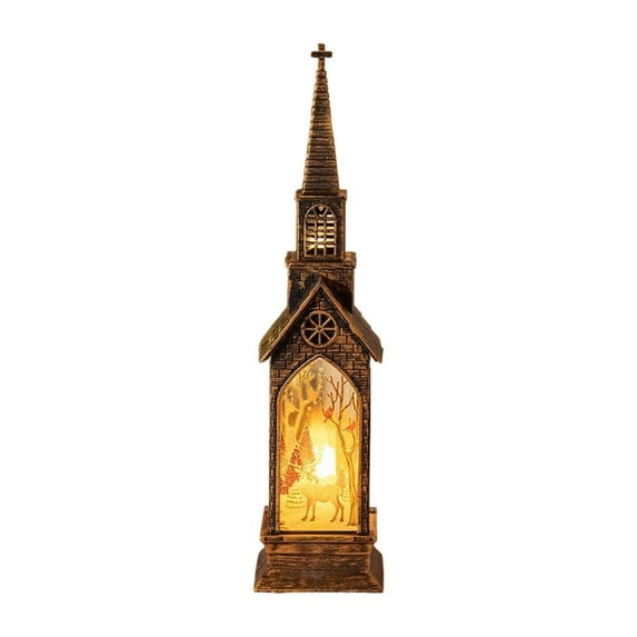 Bayufint LED Christmas Wind Lantern Light Up Church Night Light for ...