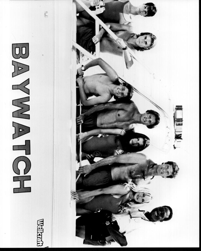 Baywatch Cast On Baywatch Boat Black And White Photo Print (8 x 10 ...