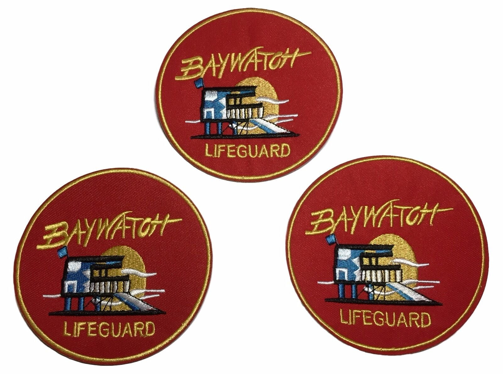 Baywatch Lifeguard Embroidered Iron On Patch Set of 3 Patches - Walmart.com