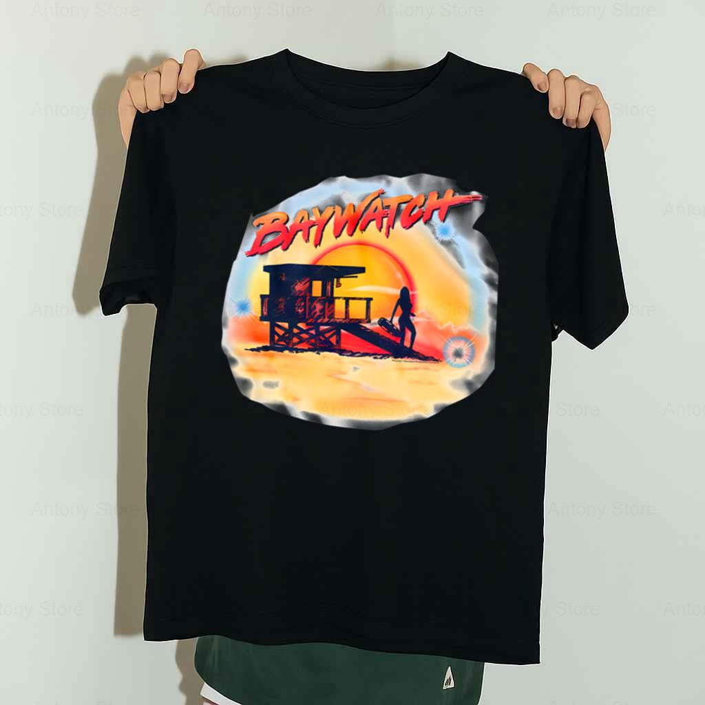 Baywatch Lifeguard Tower Sunset LA TV Show Fan Unisex T-Shirt up to 5XL ...