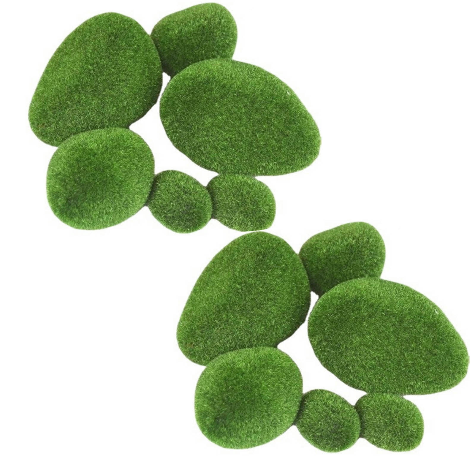 Baywell 12Pcs Artificial Moss Rocks, 3 Size Moss Stones Green Moss ...