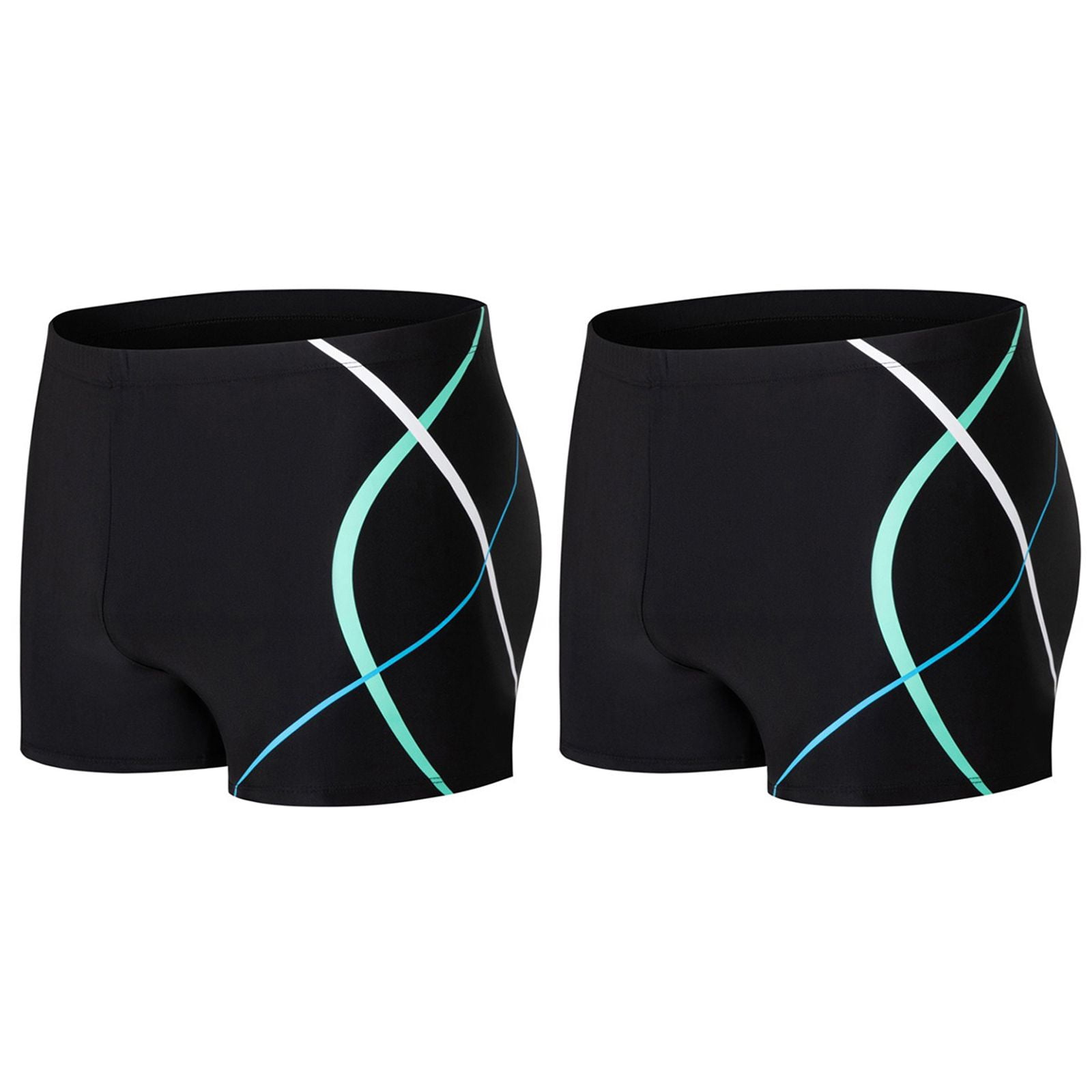 Baywell 2 Pack Swim Jammers for Men Quick Dry Square Leg Swim Briefs ...